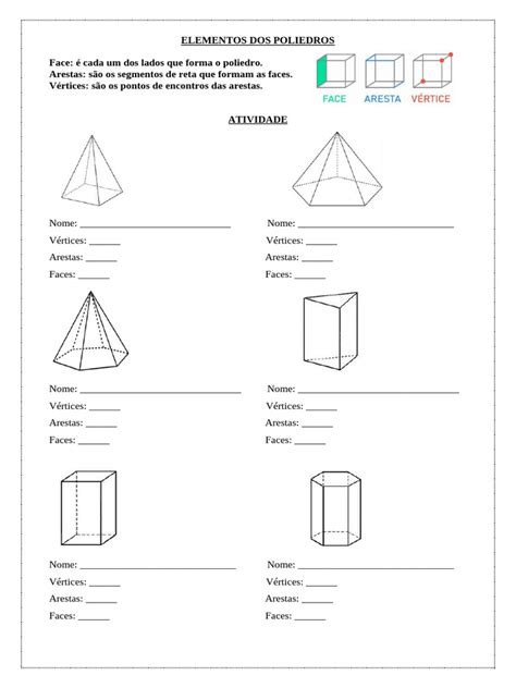 Atividade Elementos Do Poliedro Pdf