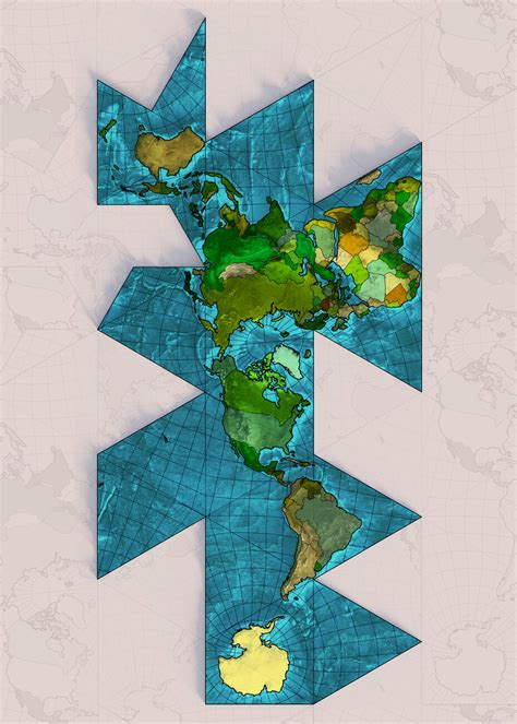 Wall Art Print Dymaxion World Map Fuller Projection Europosters