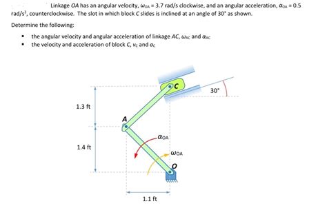 Solved Linkage OA has an angular velocity ωOA rads Chegg