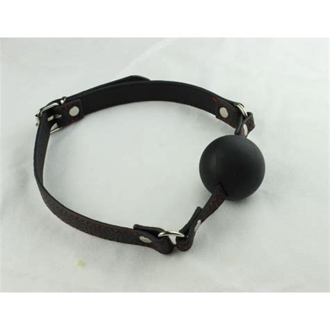 Black Silicone Ball Gag With Faux Leather Strap