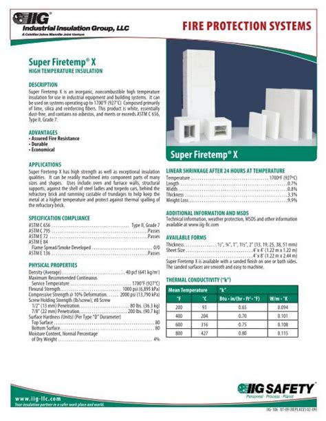 Super Firetemp® X Industrial Insulation Group Llc