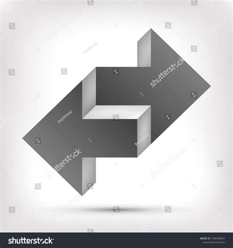 Double Arrow Unreal Object Pointer Two Stock Vector Royalty Free