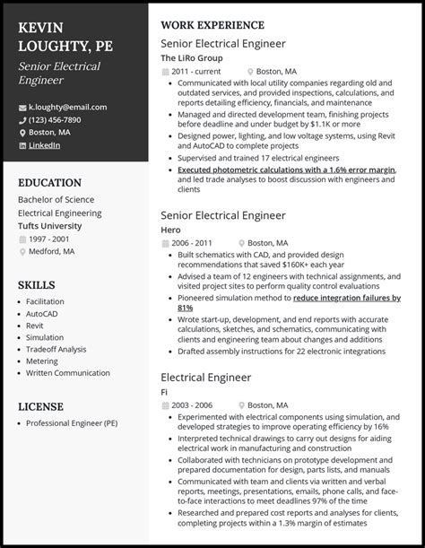 3 Senior Electrical Engineer Resume Examples For 2025
