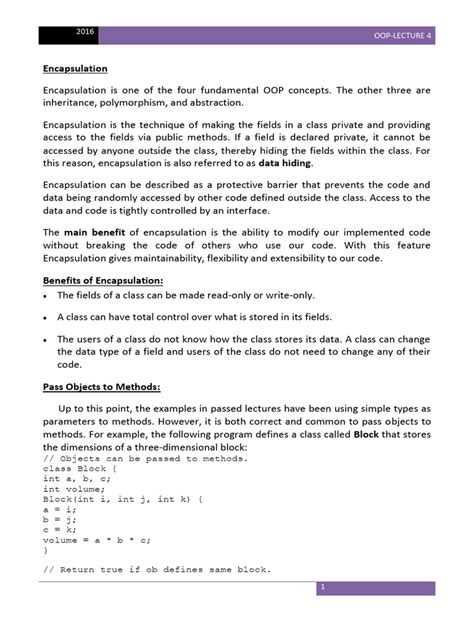 Oop L4 Pdf Parameter Computer Programming Class Computer