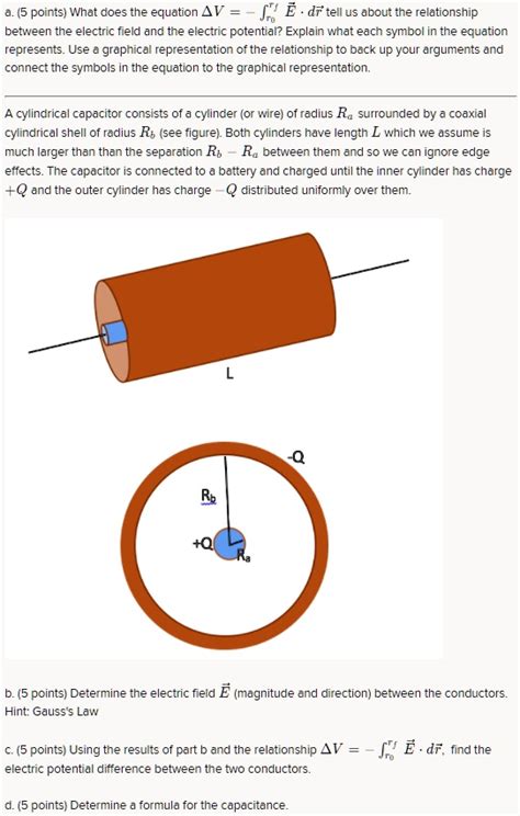 Solved A 5 Points What Does The Equation V Edrtell Us About The