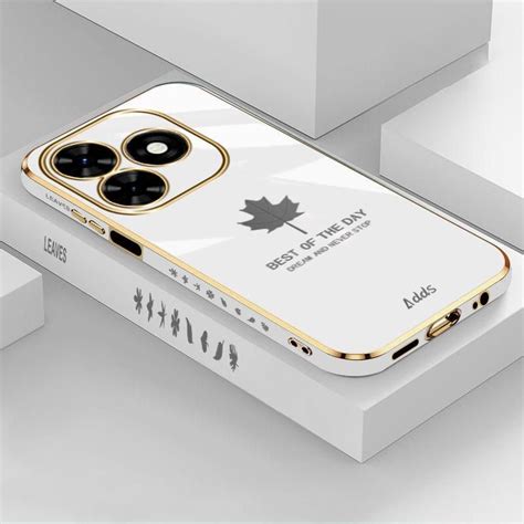 Силиконовый Чехол на Tecno Spark Go 2024 Spark 20c Pop 8 Техно Спарк Го 2024 с золотой рамкой