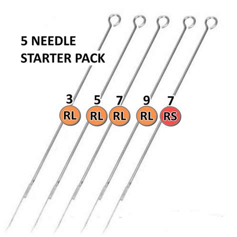 5 Pack Stick And Poke Tattoo Needles 1 Each Of 3rl 5rl 7rl 9rl And 7rs Single Needle