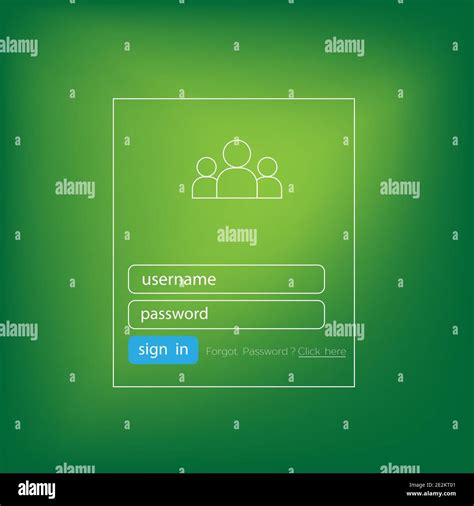 Vector Login Form Ui Element On Green Background Stock Vector Image And Art Alamy