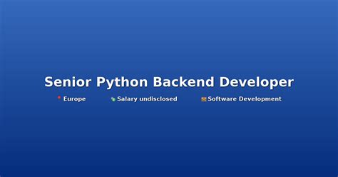 Senior Python Backend Developer At Nordhealth