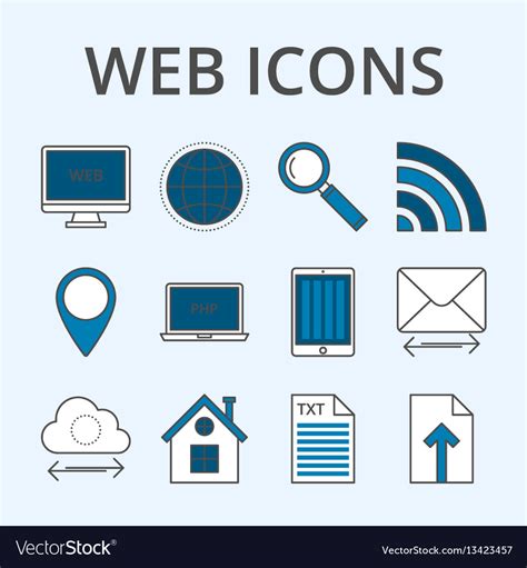 A Set Linear Icons Royalty Free Vector Image VectorStock