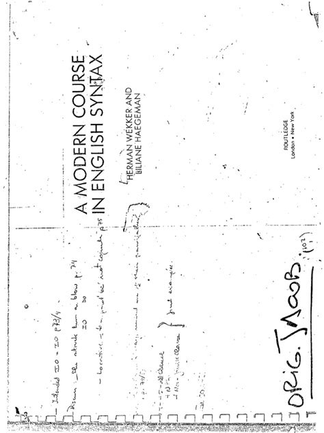 Modern Course Of Syntax Part 1 Pdf