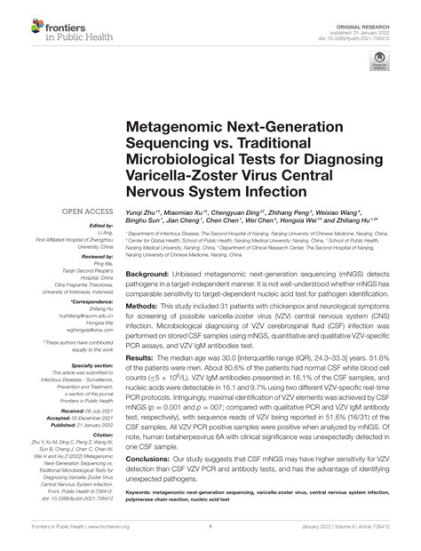 Pdf Metagenomic Next Generation Sequencing Vs Traditional
