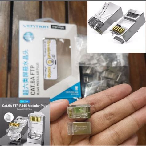 Jual Vention Konektor Cat A Ftp Rj Modular Head Plug Connector Shopee Indonesia