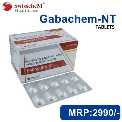 Gabapentin 400 Mg And Nortriptyline Hydrochloride 10 Mg Tab At ₹ 2990