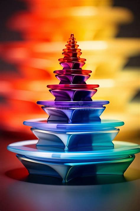 A Stack Of Colorful Plates Stacked On Top Of Each Other Stock Illustration Illustration Of