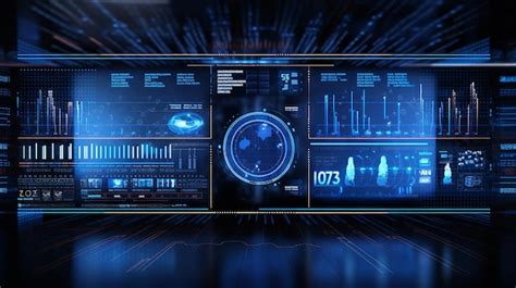 Premium Photo Blue Big Data Display System Advanced Technological