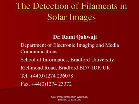 Ppt The Detection Of Filaments In Solar Images Powerpoint