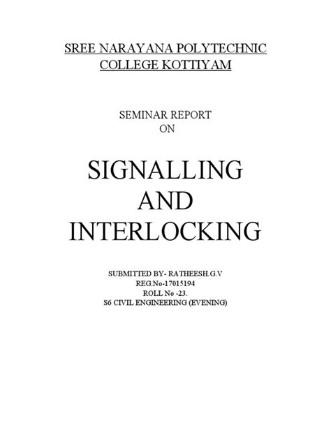 Signalling And Interlocking Pdf Transport Rail Transport