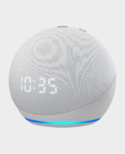Buy Amazon Echo Dot 4th Generation With Clock White In Qatar