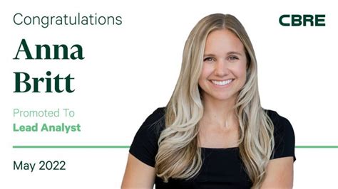 Please Join Us In Congratulating Anna Britt On Her Recent Promotion To Lead Analyst Anna Is A