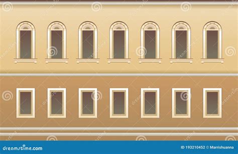 Exterior Wall Window Seamless Pattern Stock Vector Illustration Of Modern Decoration