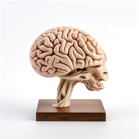 Premium Ai Image Clay Model Of Human Brain On White Background Generative Ai