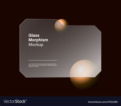 3d Render Glass Morphism Effect Presentation Vector Image
