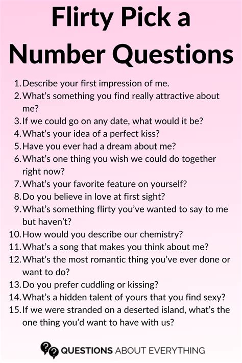 Flirty Pick A Number Questions In Pick A Number Questions