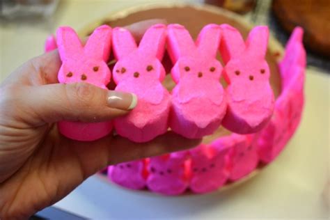 Easter Candy Cake With Peeps Mrs Happy Homemaker