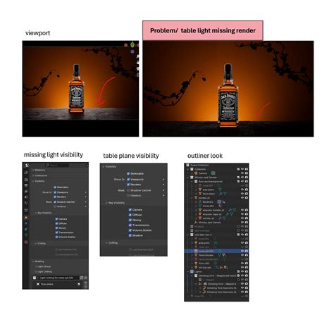 One Light Missing In Render But Its Active On Viewport Its Active On The Outliner Lighting