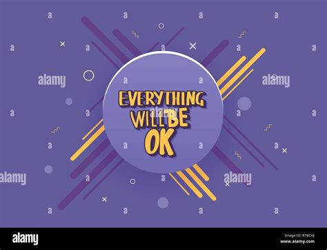 Everything Will Be Ok Handwritten Lettering Poster Vector Template