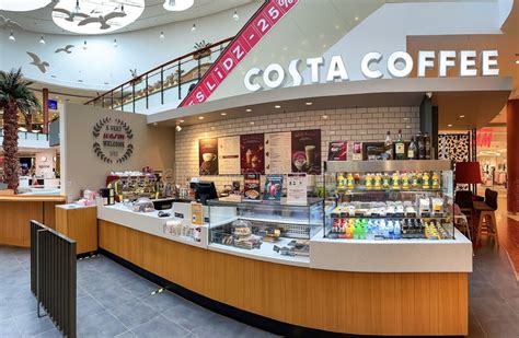 Modern Interior Of Costa Coffee Cafe In Spice Shopping Mall Editorial