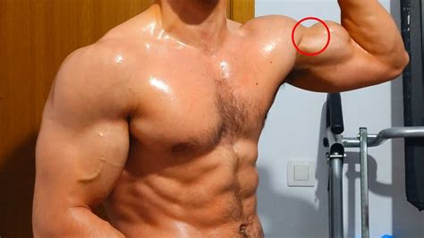 Young Bodybuilder Showing His Pumped Muscle Flexing Muscle Worship