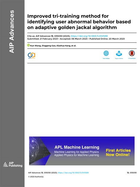 Pdf Improved Tri Training Method For Identifying User Abnormal