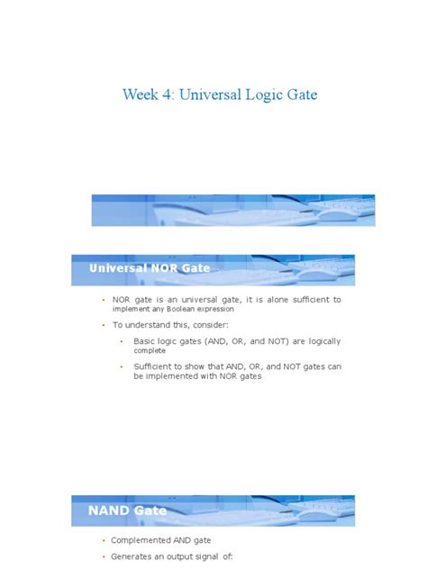 Universal Gate Pdf Logic Gate Boolean Algebra