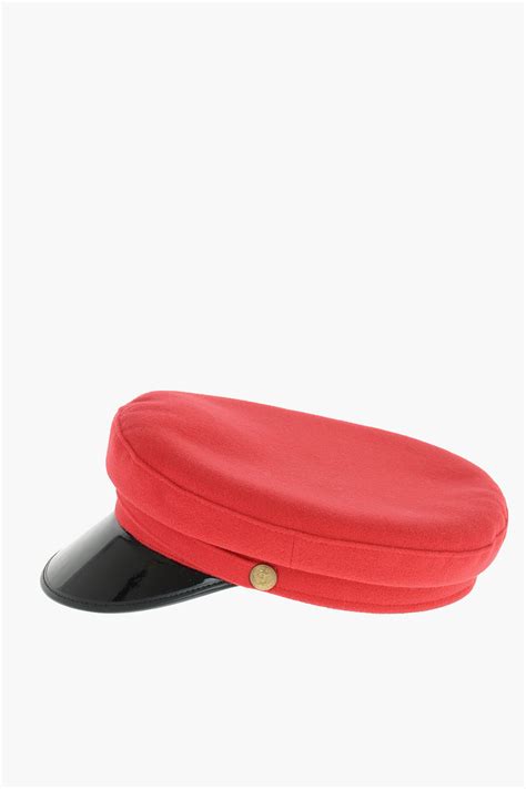 Manokhi Polished Brim Baker Hat With Embossed Logoed Buttons Women