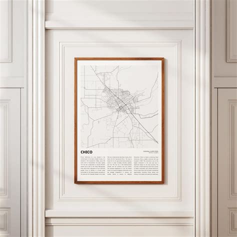 Chico Map Print Chico Travel Map Chico Wall Decor Art Chico