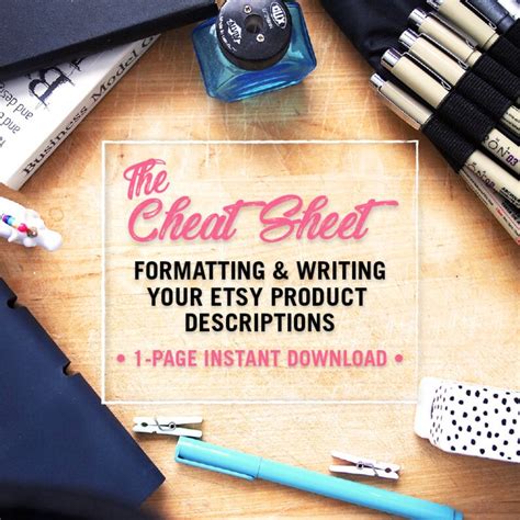 Etsy Copy Cheat Sheet Digital Download Product Description Etsy