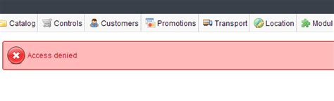 prestashop backend home page access denied error how to fix stack