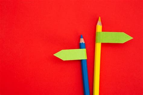 Premium Photo Color Pencil With Direction Indicator