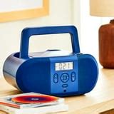 Onn Portable Cd Boombox Navy With Digital Fm Radio Cd Rw And Program