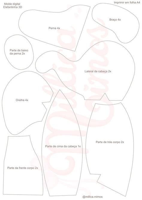 Moldes De Elefantes Super Criativos Tendências Para Imprimir Felt