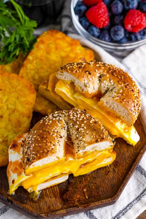 Bacon Egg And Cheese Bagel Breakfast Sandwich • Bread Booze Bacon