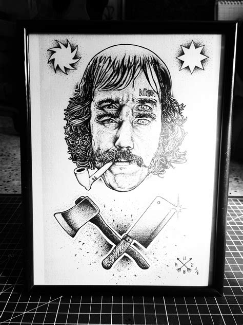 Bill The Butcher Gang Of New York Limited Print With Frame 18x24 Cm