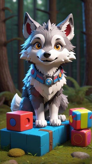 Cute Wolf Premium Ai Generated Image