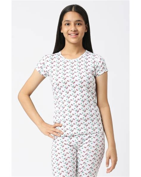 Sini Mini Round Neck With Half Sleeve Red Girls Casual Pack Of 1 Top Aop Jiomart