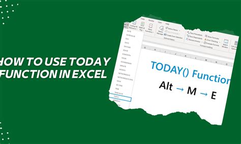 How To Use Today Function In Excel Unleashing The Power Of The Today