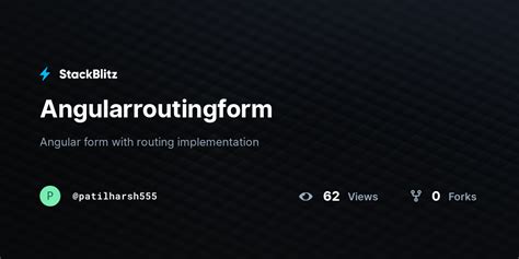Angularroutingform Stackblitz