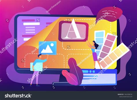 Programmers Computer Using Low Code Platform Stock Vector Royalty Free