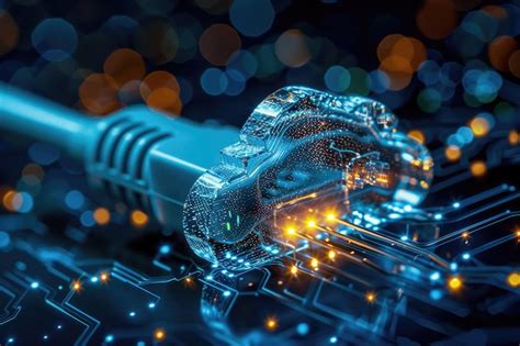 Conceptual Cloud Formed From A Network Plug Symbolizes Cloud Connectivity And Data Transfer In